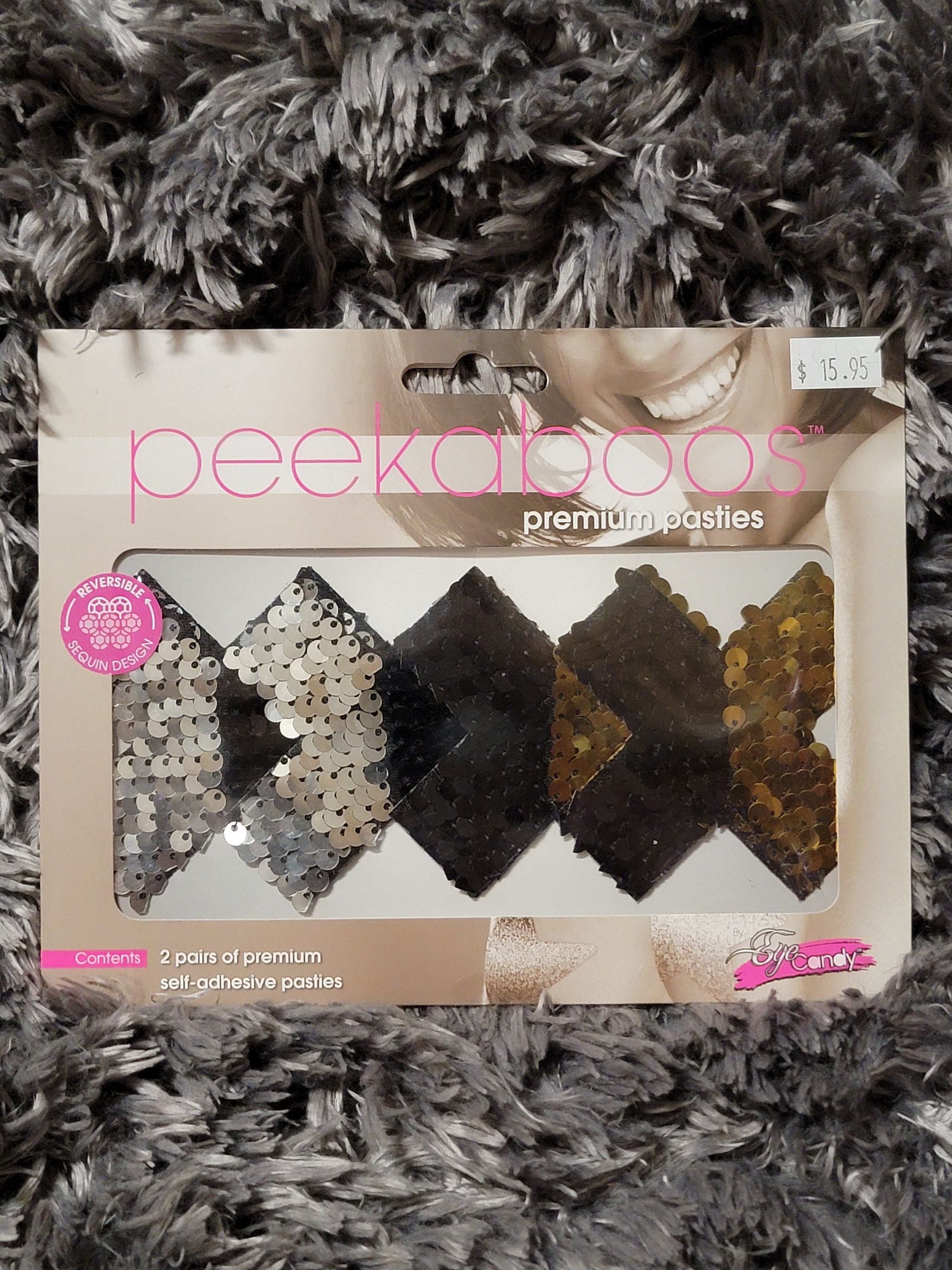 Peekaboos Reverse Sequin Blk/Gold/Silver | Birds &Bees...Risque